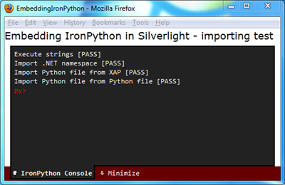 Jimmy Schementi > Embedding IronPython in Silverlight - Importing